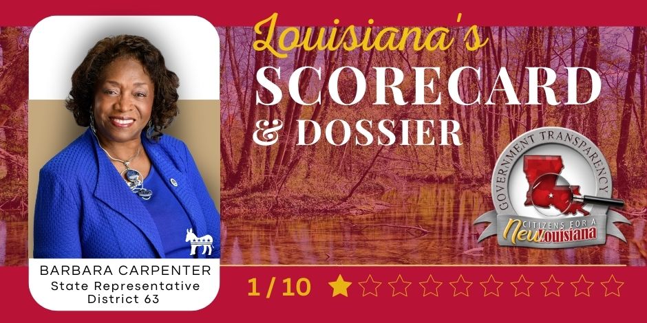 Barbara Carpenter - Legislator Score 1/10