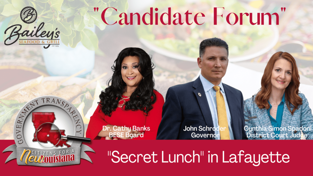 Lafayette Secret Lunch with Cathy Banks, John Schroder, and Cynthia ...